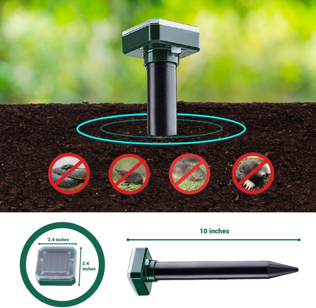 2 Packs Mole Solar Repeller – Mole Sonic Repeller for Garden – Solar ...